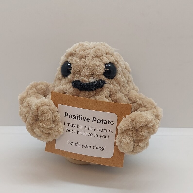 Amigurumi Crochet POSITIVE POTATO Emotional Support Potato - Etsy