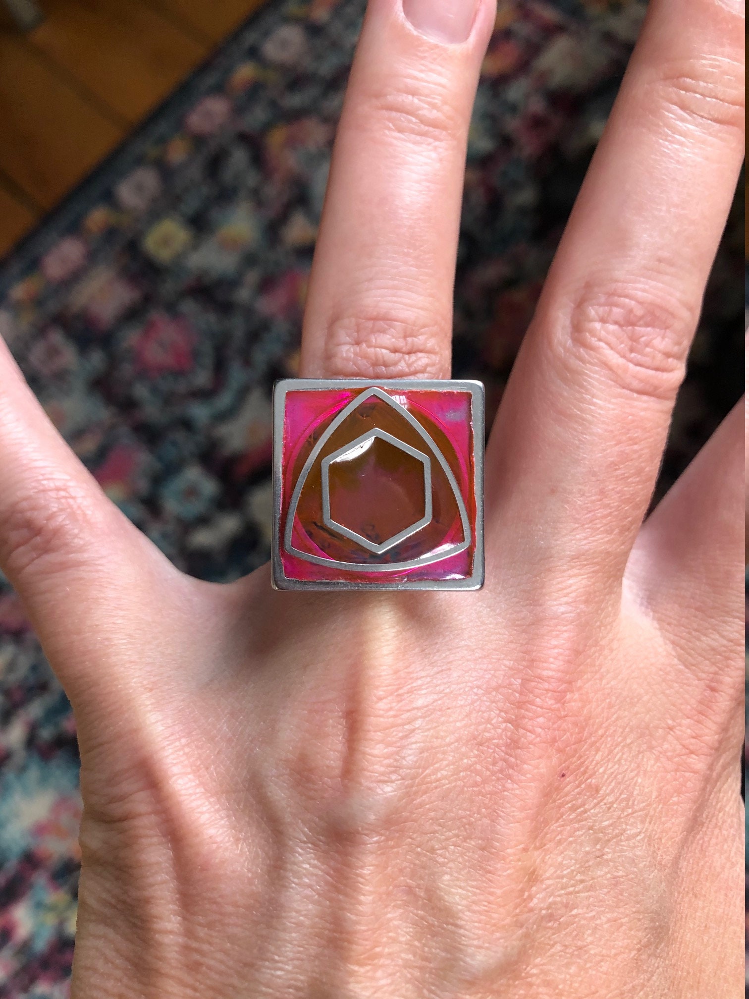 Love Sick Ring in Stainless Steel, Adjustable - Etsy UK