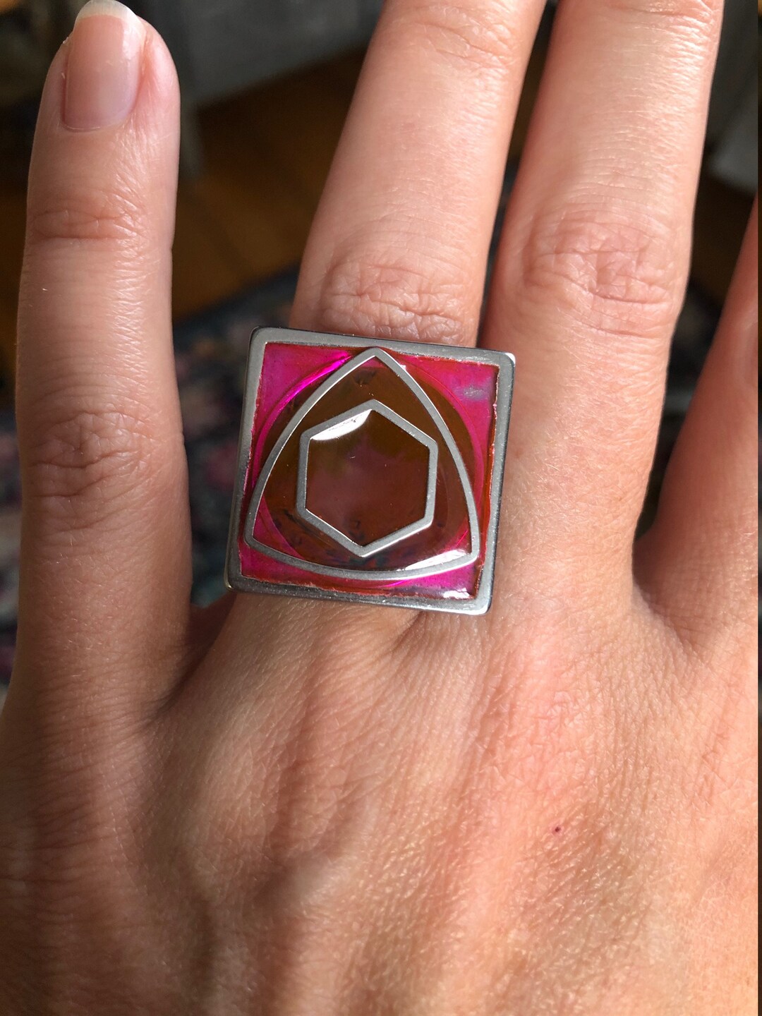 Love Sick Ring in Stainless Steel, Adjustable - Etsy UK