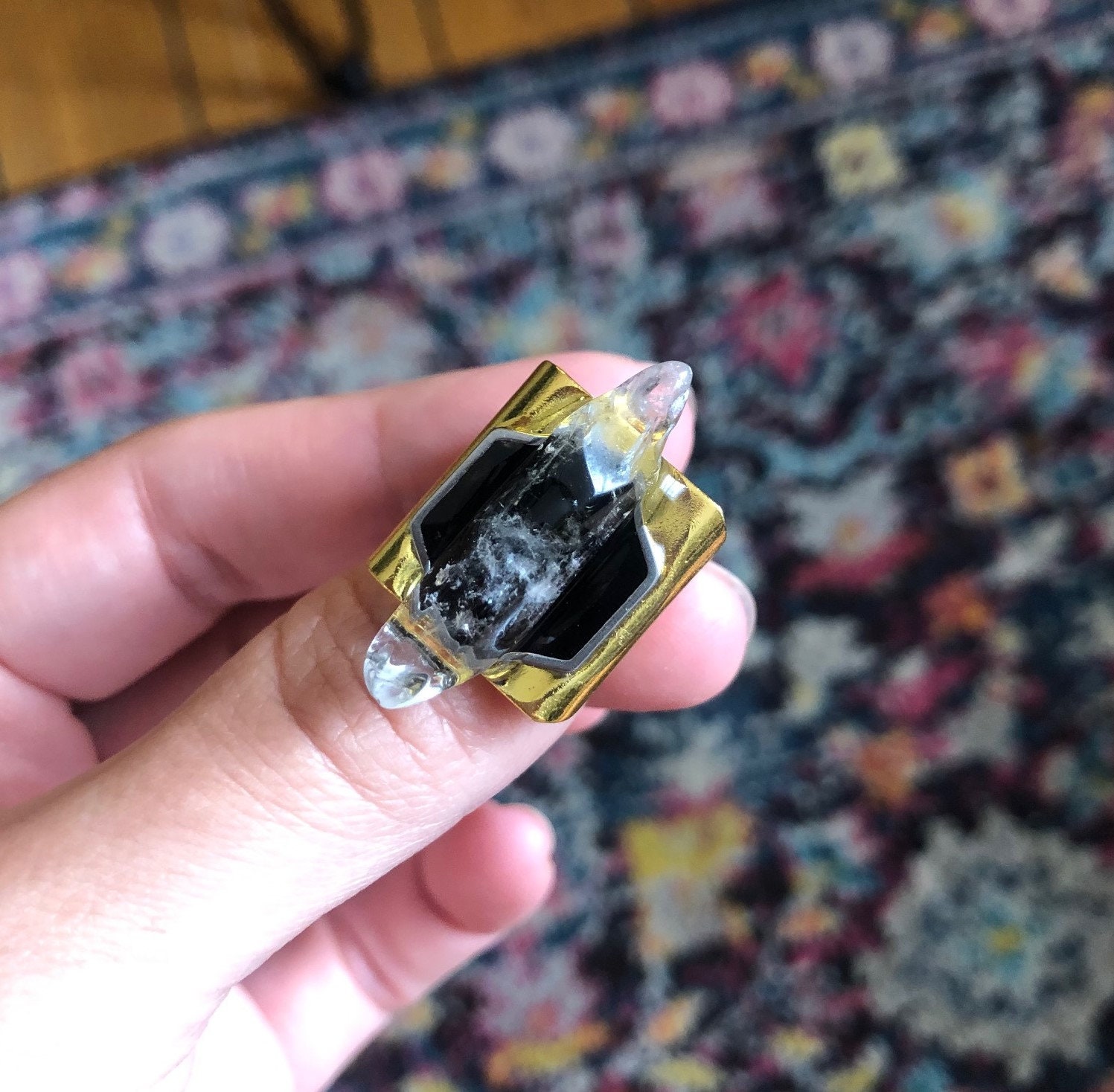 Quartz Shard Ring Fits Size 8.75 US - Etsy