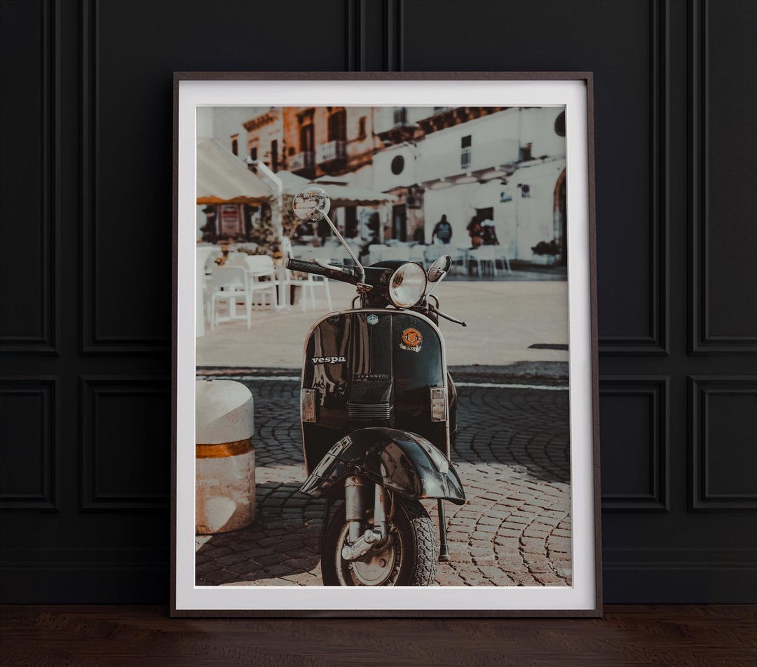 Italy Vespa Print Vintage Vespa Photography Retro Style Home Decor ...