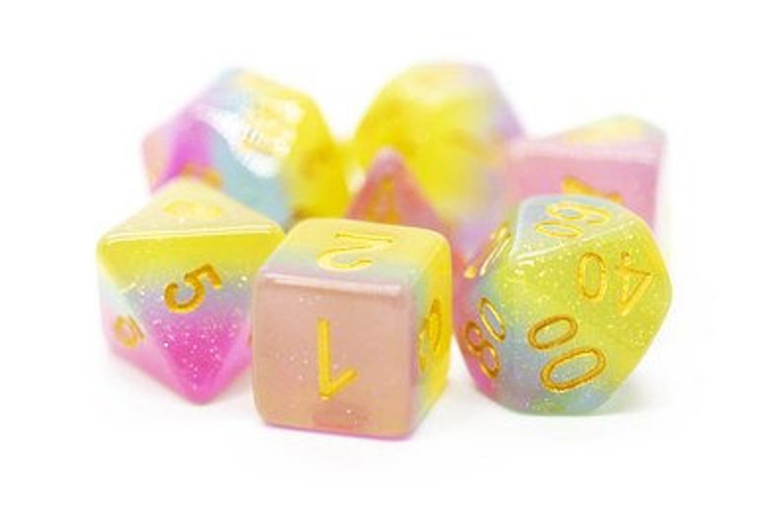Gradients Translucent Candyland Old School 7 Piece Dnd Rpg Dice Set - Etsy