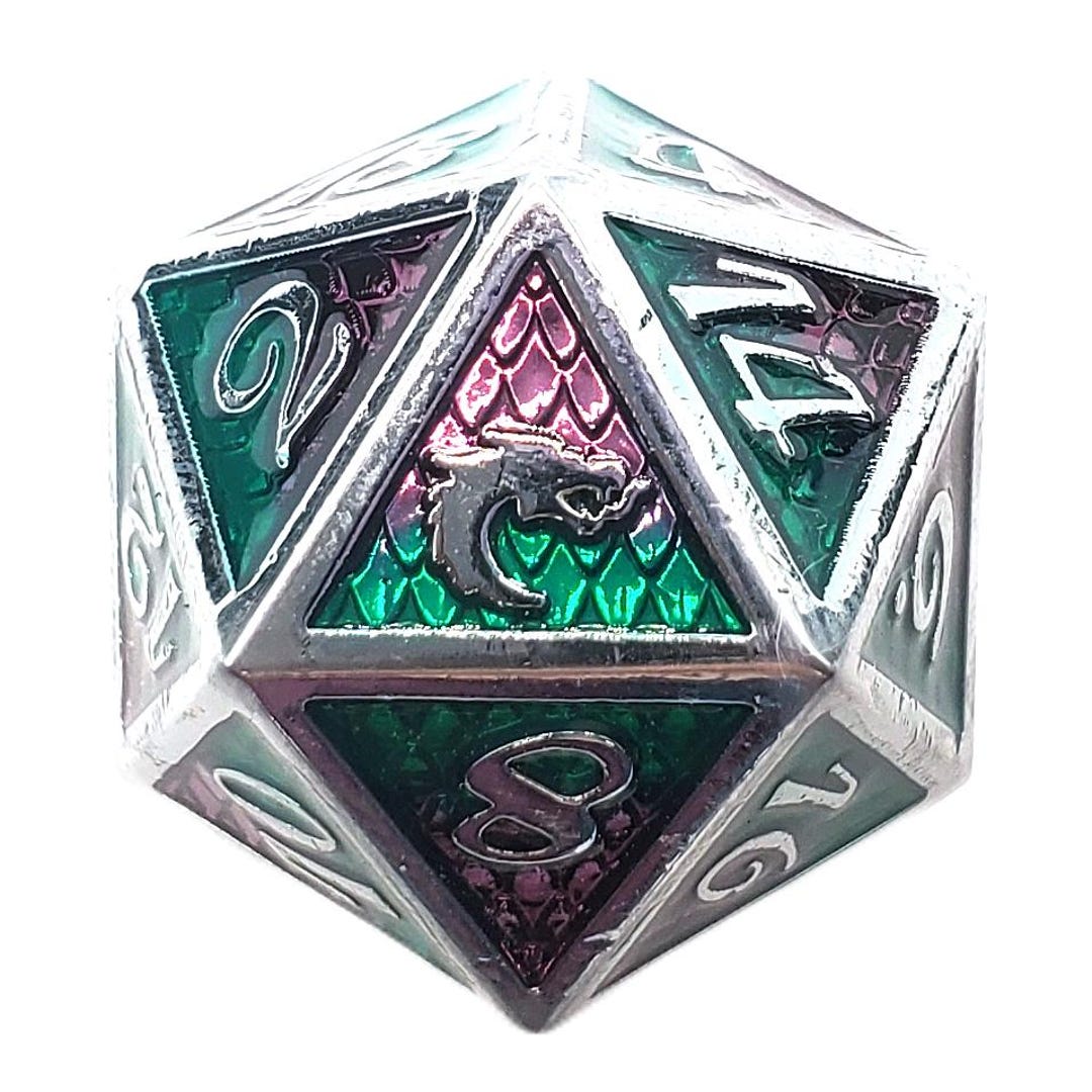 Dragon Scale - Purple & Green Old School Dnd RPG Metal D20 - Etsy