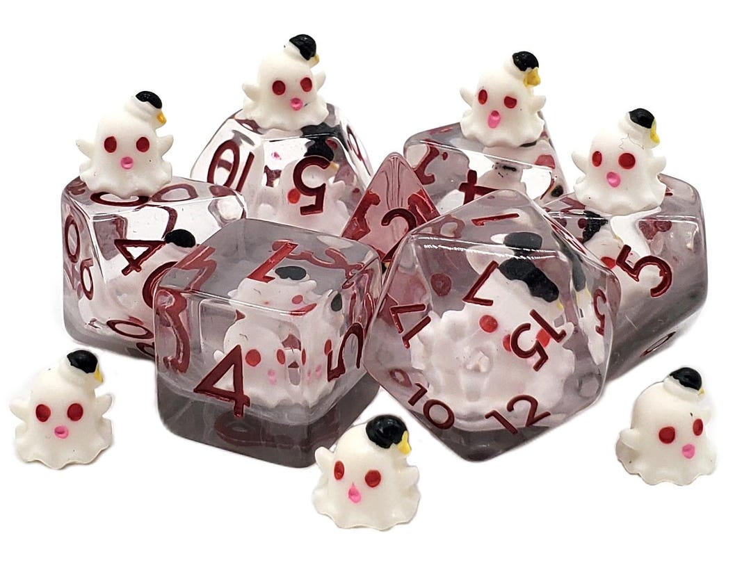 Infused - Ghost - White Halloween Spooky - Old School 7 Piece Dnd RPG ...