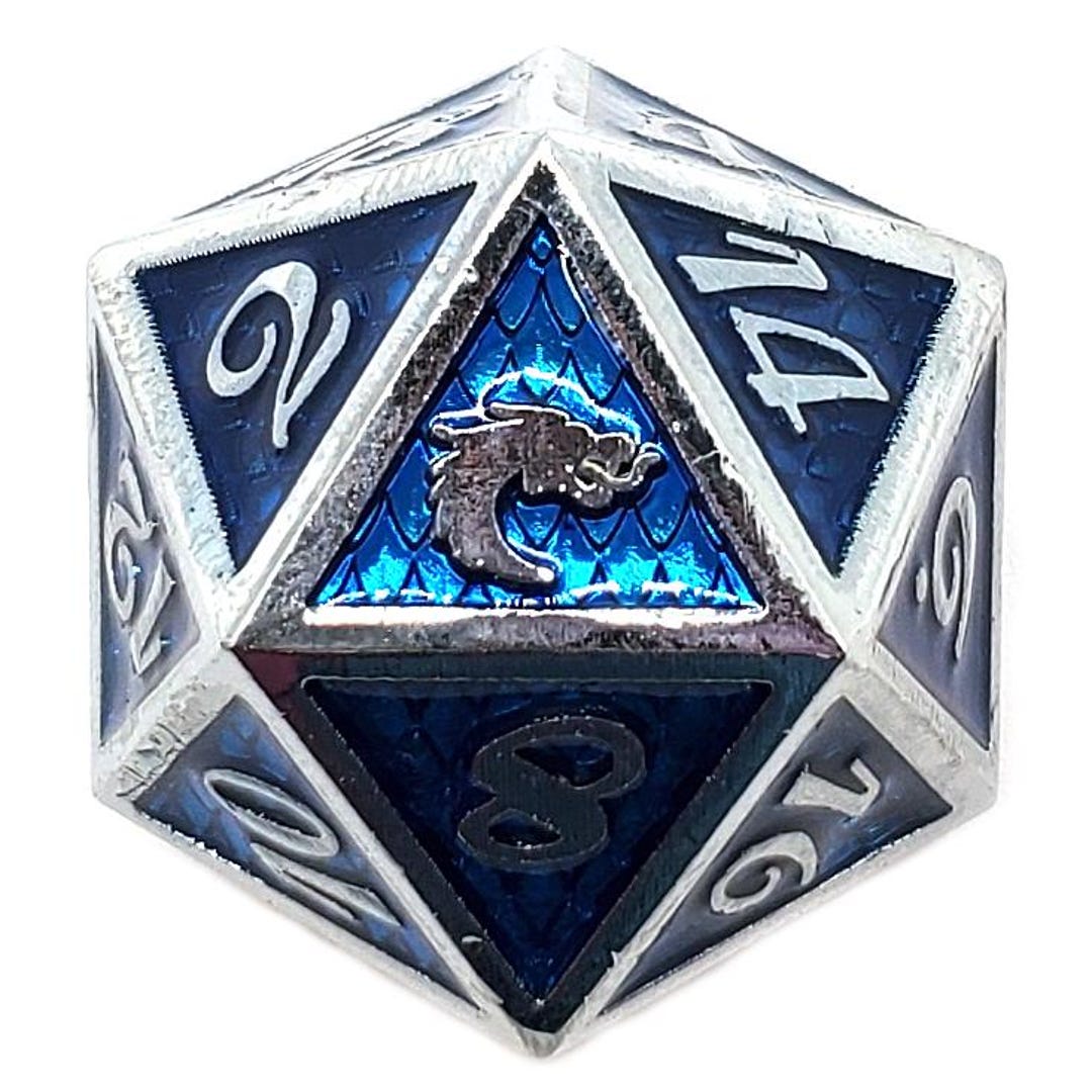 Dragon Scale - Blue Old School Dnd RPG Metal D20 - Etsy