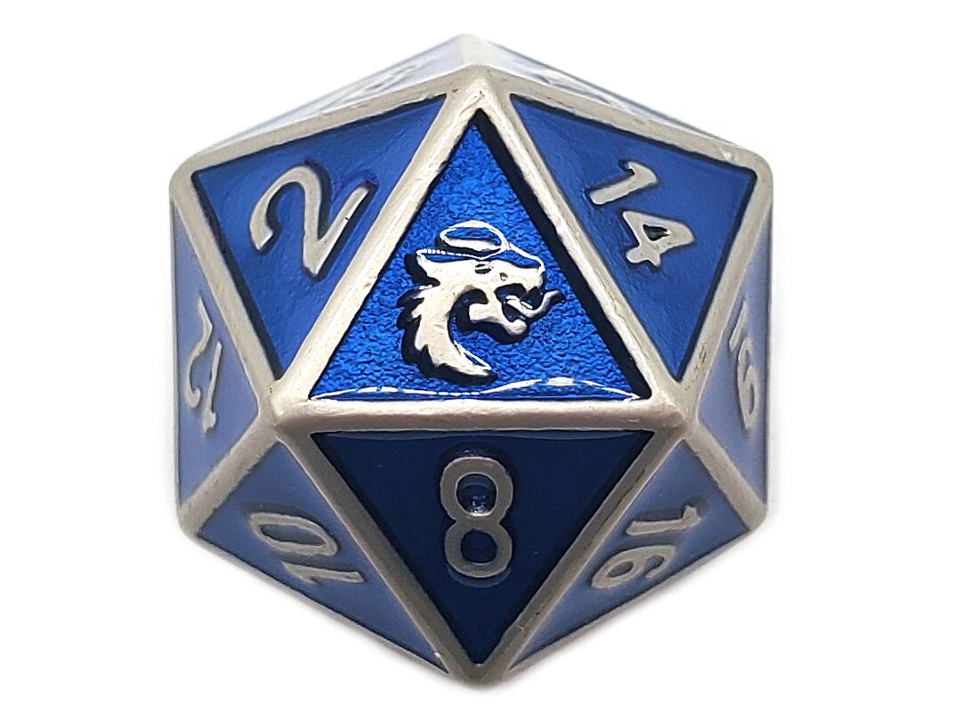 Old School Dnd Rpg Metal D20: Elven Forged - Metallic Blue - Etsy