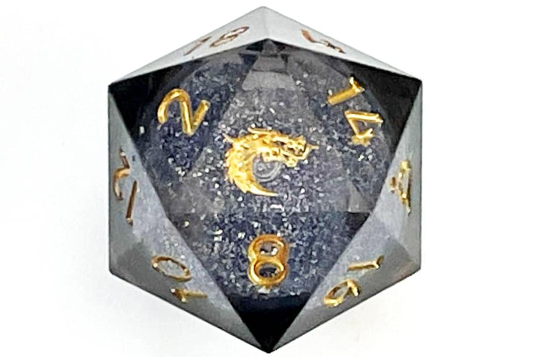 Obsidian Fury - Sharp-edged Liquid Infused 22mm D20 - Etsy