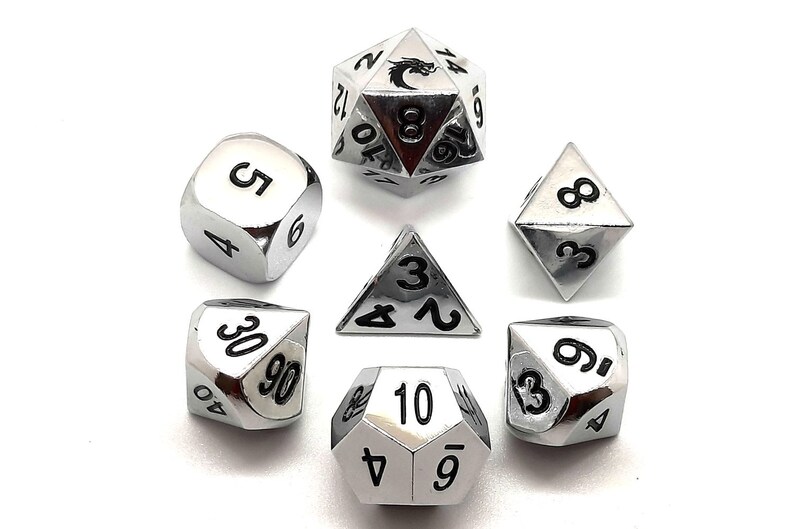 Halfling Forged Shiny Silver Old School 7 Piece Dnd Rpg - Etsy