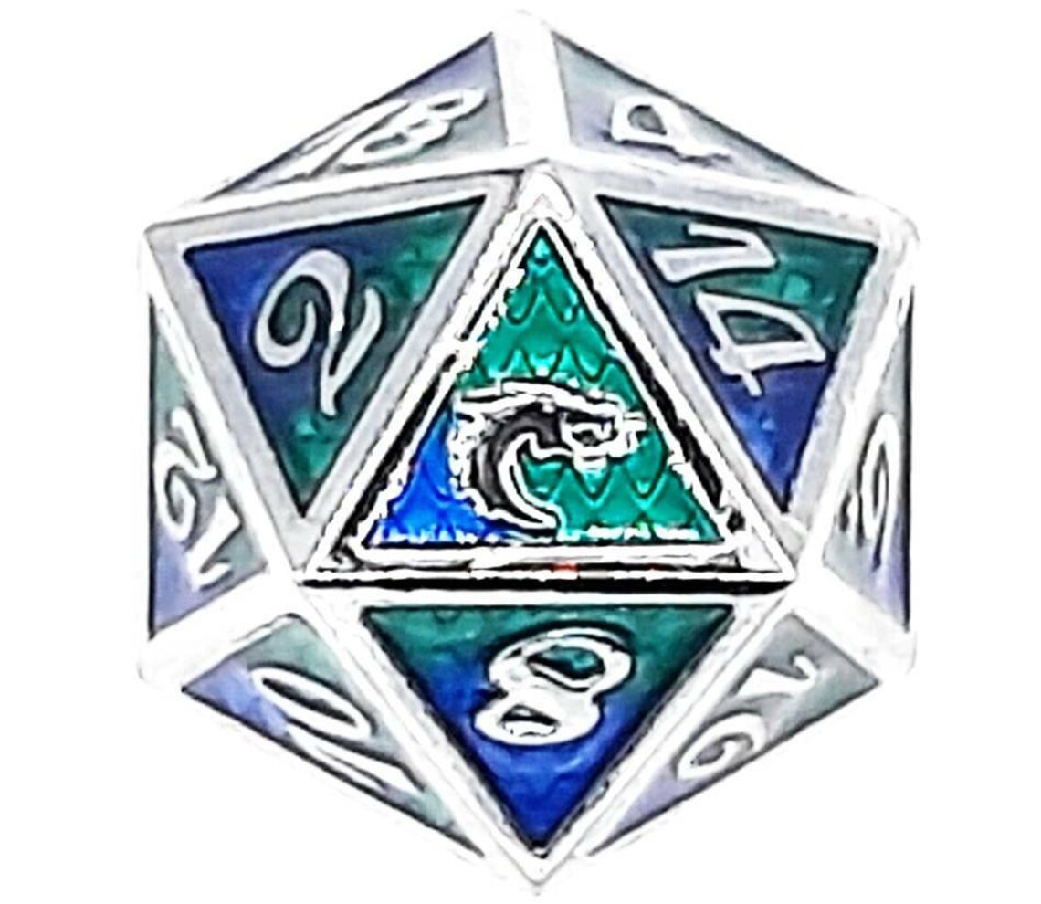 Dragon Scale Blue & Green Old School Dnd RPG Metal D20 - Etsy