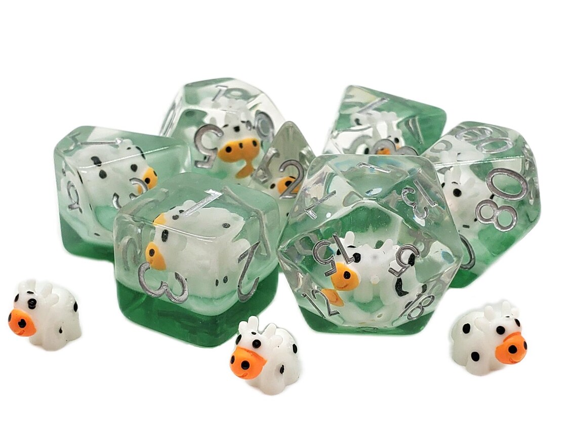 Animal Kingdom - Cow - Old School 7 Piece Dnd RPG Dice Set - Etsy