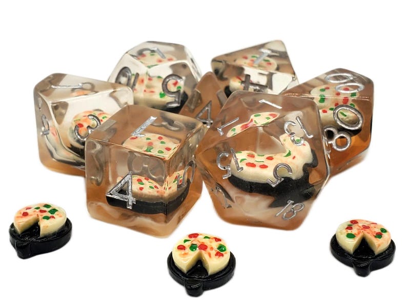 Dessert Yum! Infused - Cake, Pie - 7 Piece Dnd RPG Dice Set - Etsy