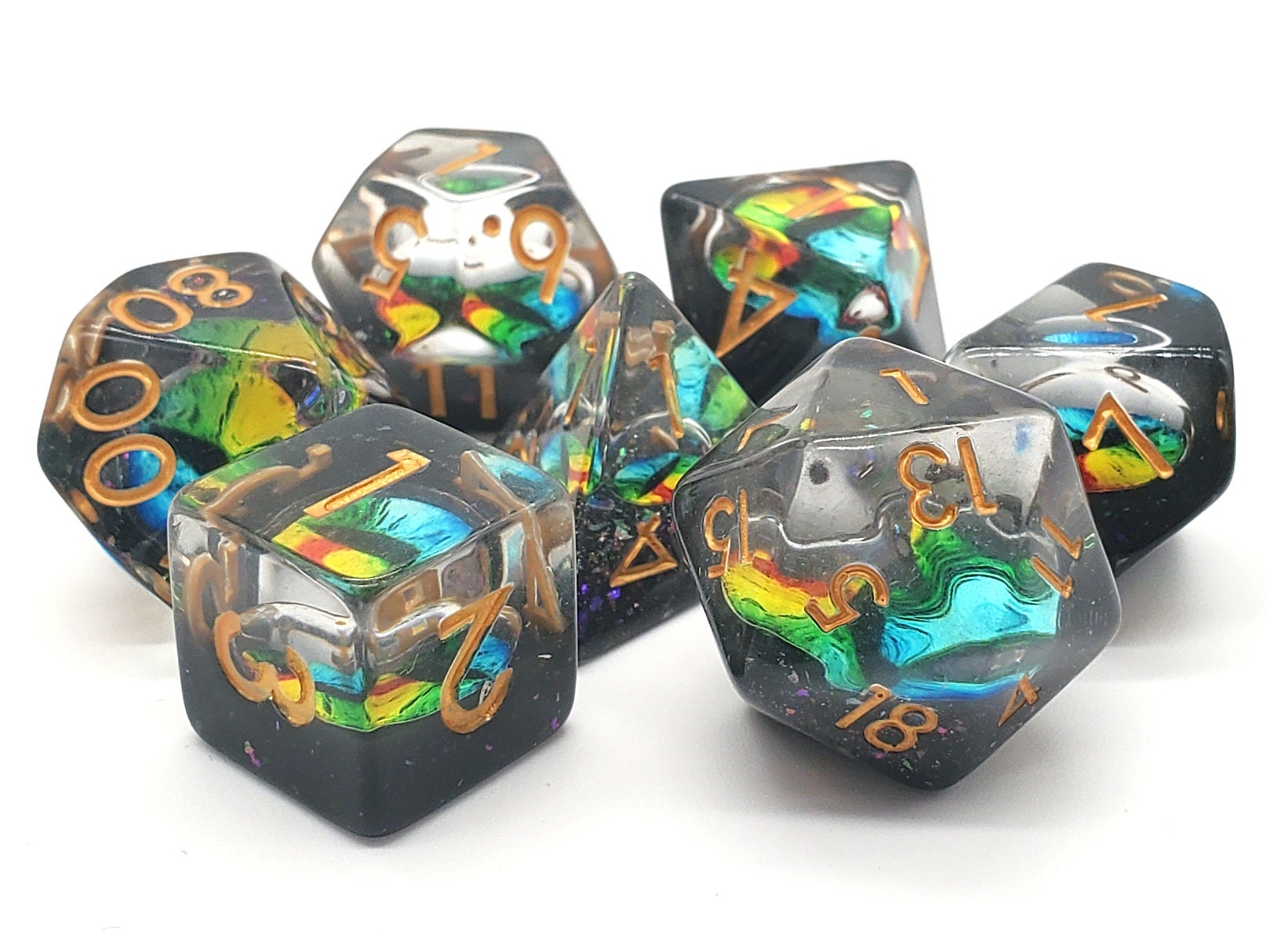 Dragon Eye - Temporal Prism 7 Piece Dnd RPG Dice Set - Etsy
