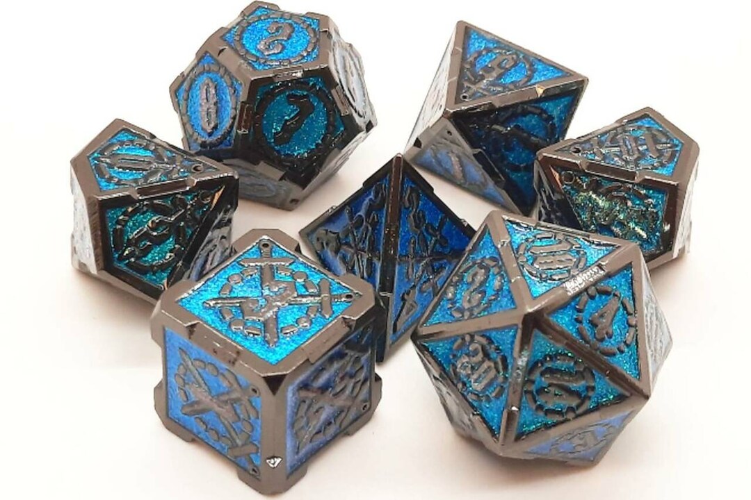 Knights of the Round Table Turquoise Old School 7 Piece DnD RPG Metal ...