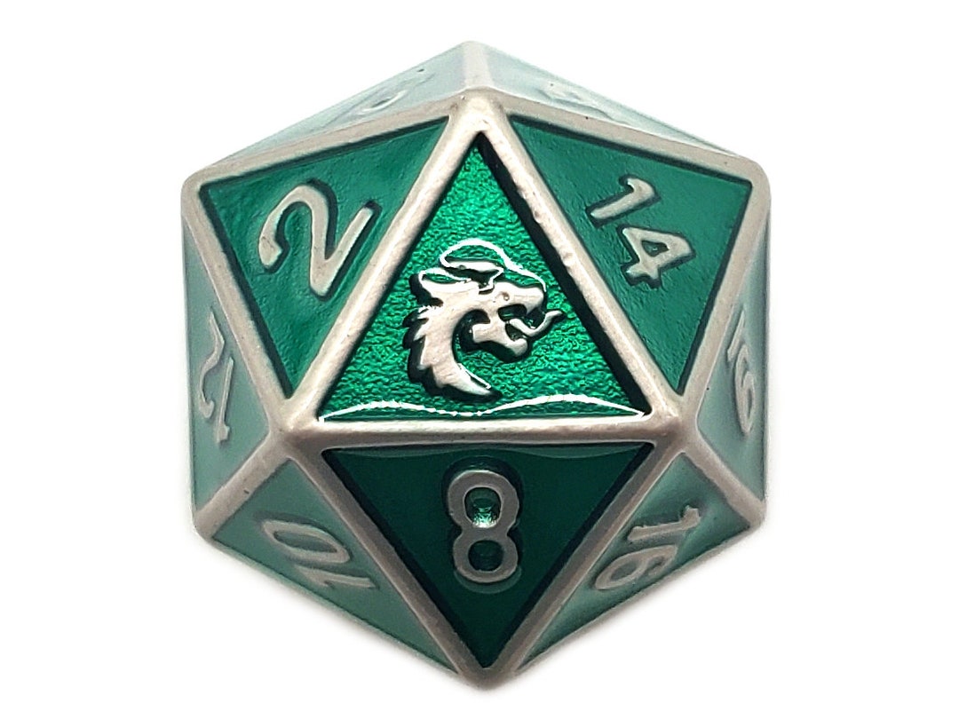 Old School Dnd Rpg Metal D20: Elven Forged - Metallic Green - Etsy