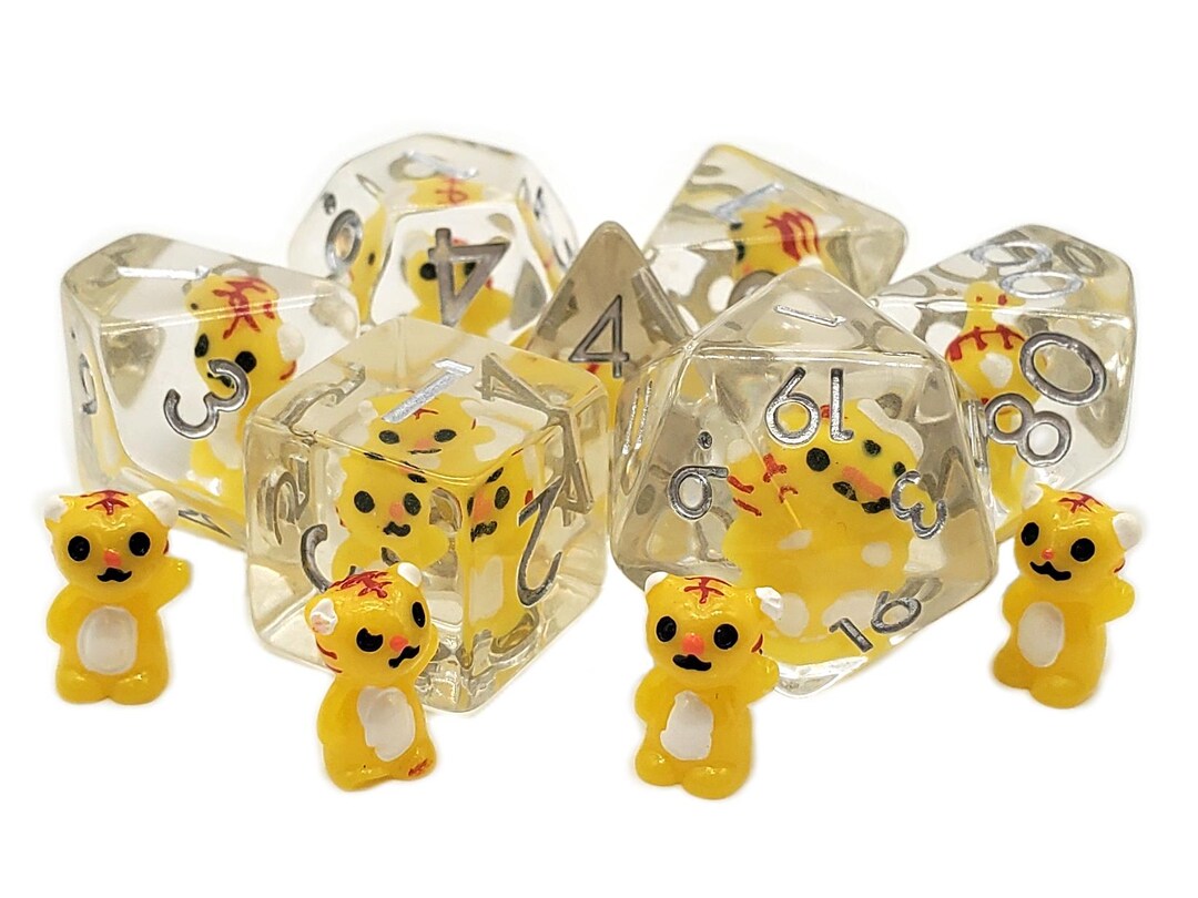 Animal Kingdom - Tiger Cub - Old School 7 Piece Dnd RPG Dice Set - Etsy