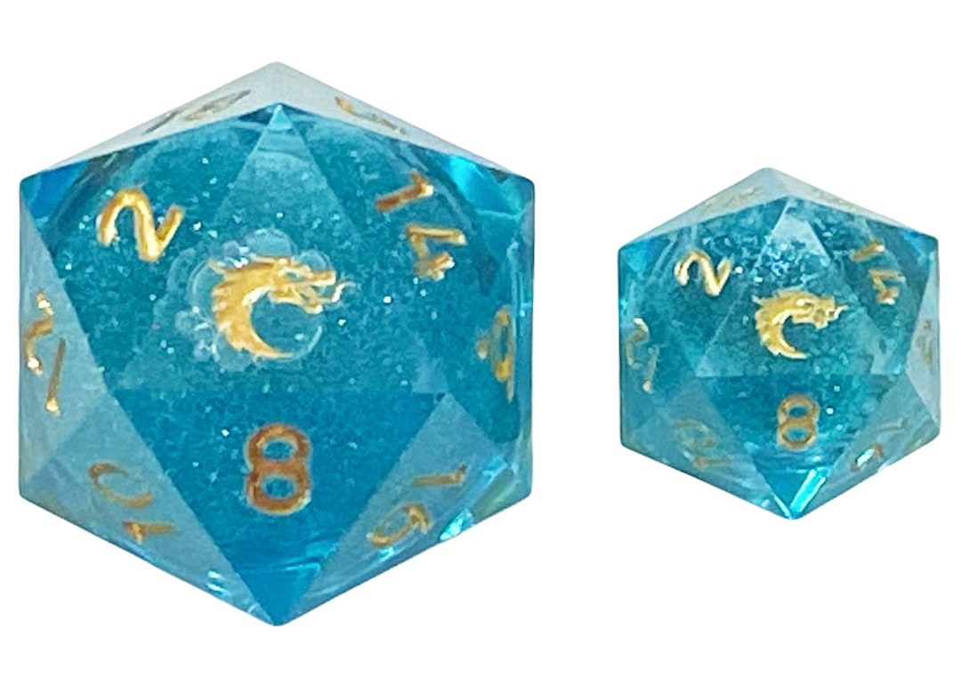 Azure Fury - Sharp-edged Liquid Infused 35mm D20 - Etsy