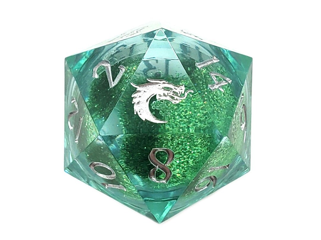 Emerald Fury - Sharp-edged Liquid Infused 22mm D20 - Etsy
