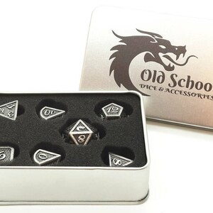 Dragon Scale Ancient Silver Old School 7 Piece Dnd RPG Metal - Etsy