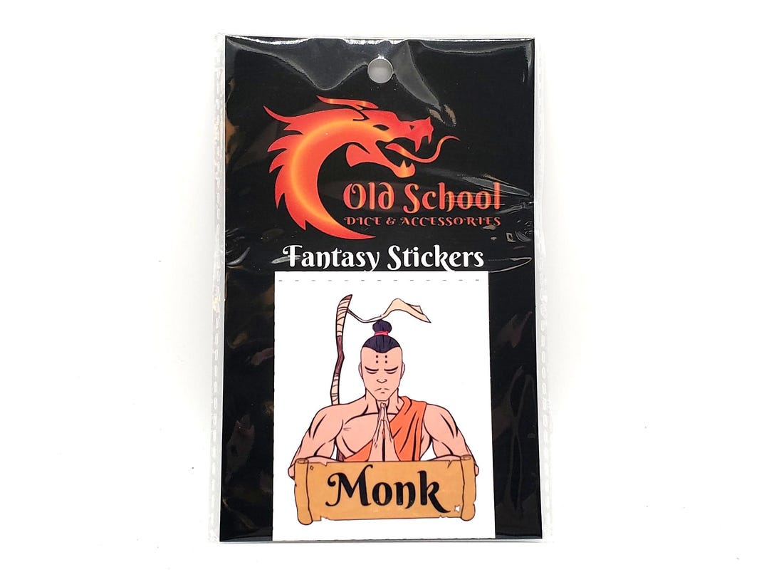 Monk - Old School Fantasy Stickers - Etsy