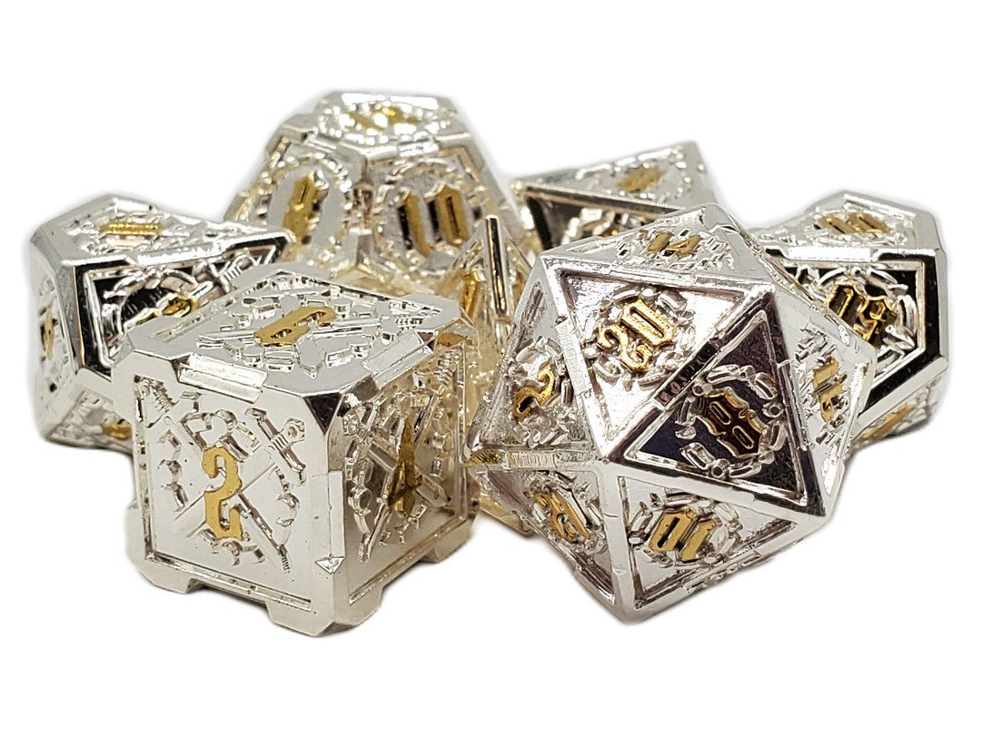 Knights of the Round Table - Silver W/ Gold - Old School 7 Piece Dnd ...