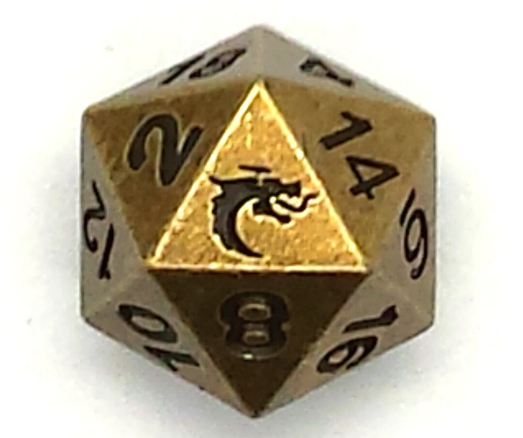 Old School Dnd Rpg Metal D20: Dwarven Forged - Archaic Gold - Etsy