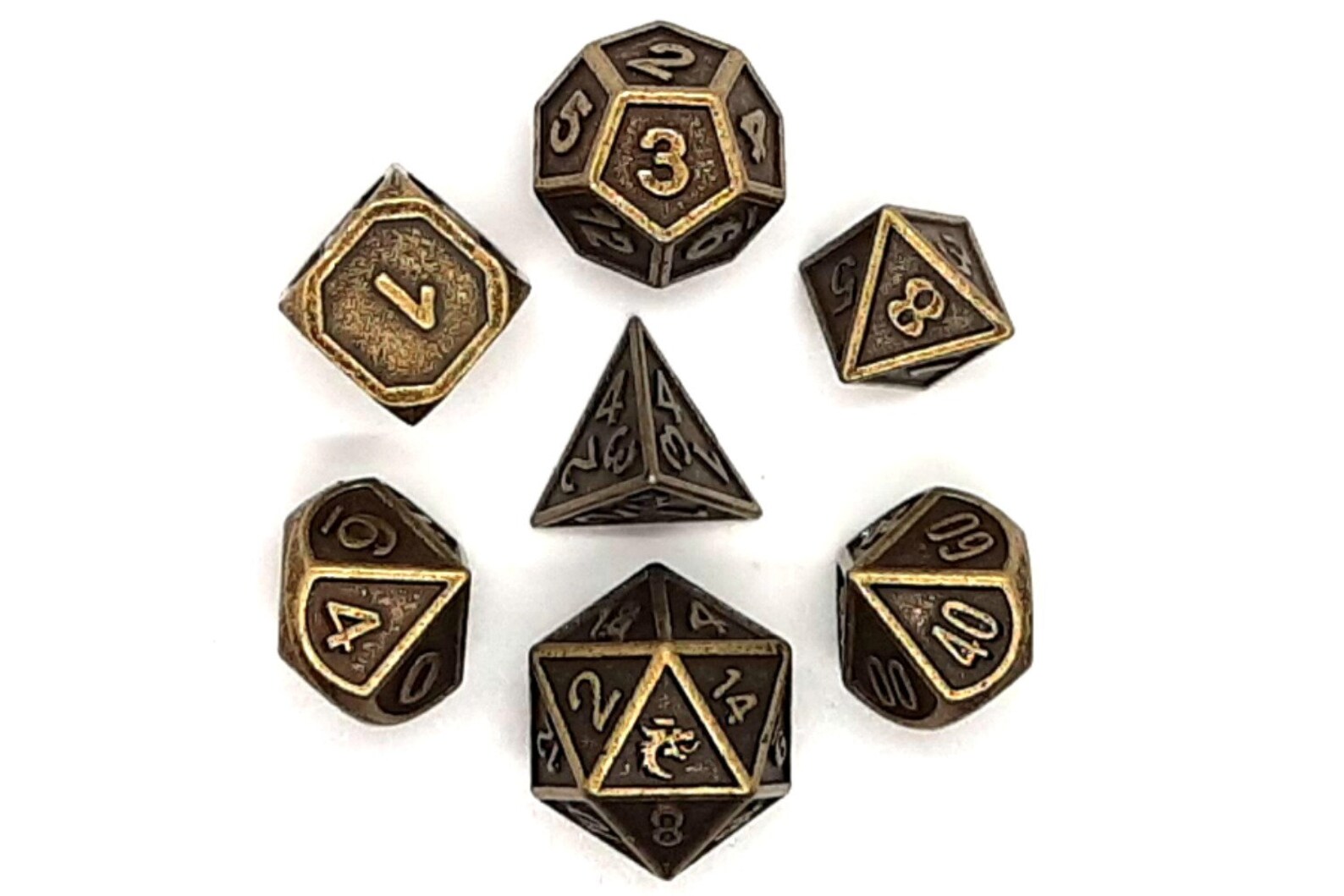 Dwarven Forged Ancient Gold Old School 7 Piece Dnd Rpg - Etsy