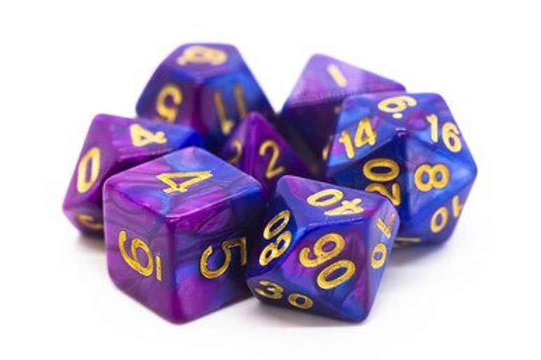 Vorpal Lavender & Blue W/ Gold Old School 7 Piece Dnd Rpg - Etsy UK