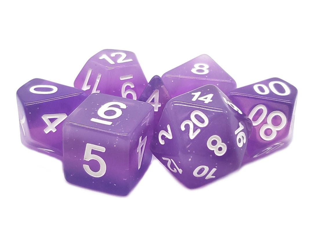 Gradients - Purple Aurora 7 Piece Dnd Rpg Dice Set - Etsy