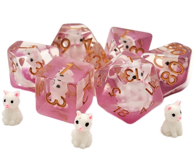 Kitty Cat RPG Dice Set - Etsy