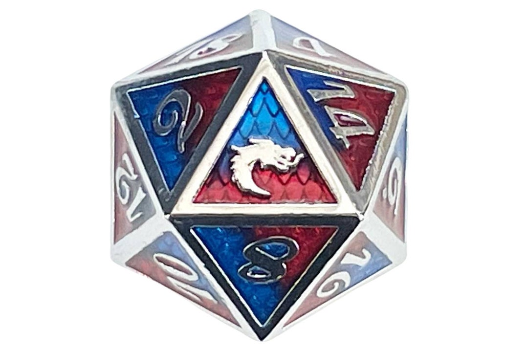 Dragon Scale Red & Blue Old School Dnd RPG Metal D20 - Etsy