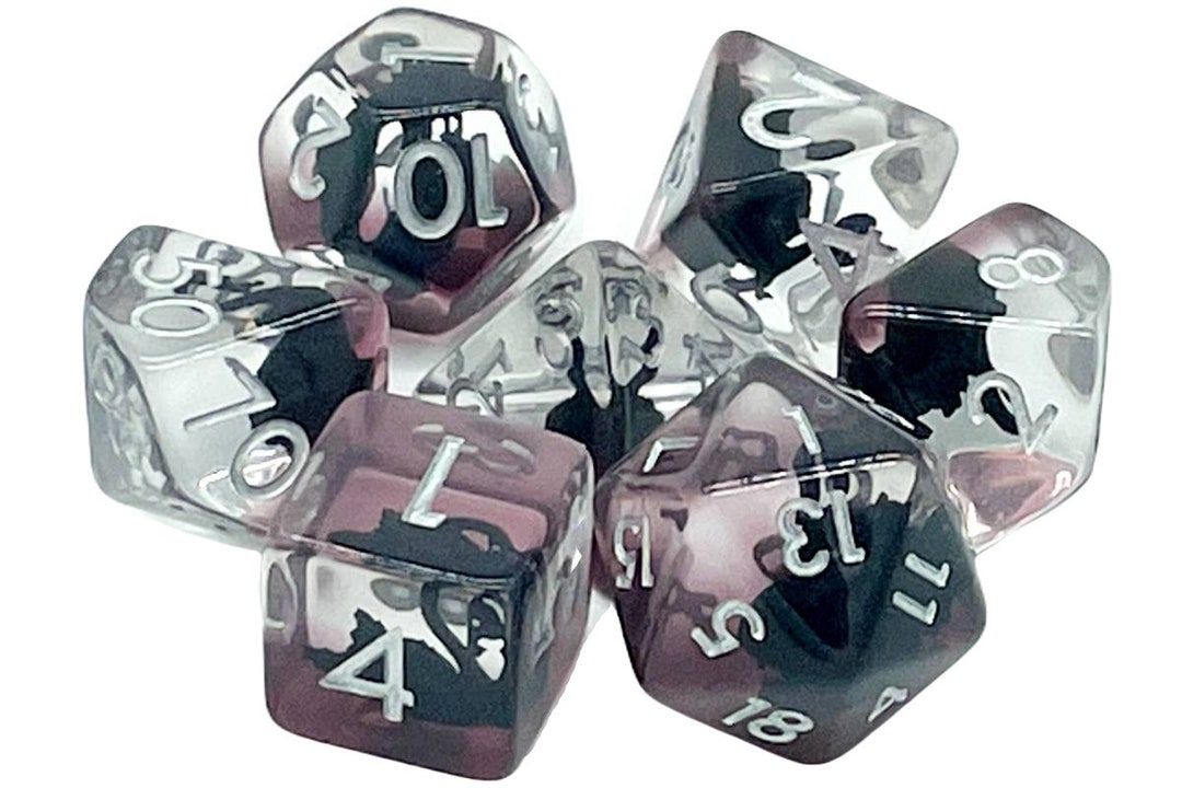Animal Kingdom Swan Black Old School 7 Piece Dnd RPG Dice Set - Etsy