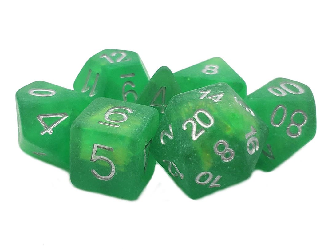 Infused - Frosted Firefly - Green Apple - Old School 7 Piece Dnd Rpg ...