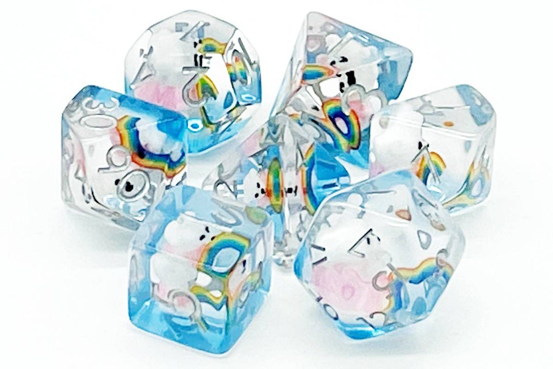 Animal Kingdom Teddy Bears & Rainbows Old School 7 Piece Dnd RPG Dice ...
