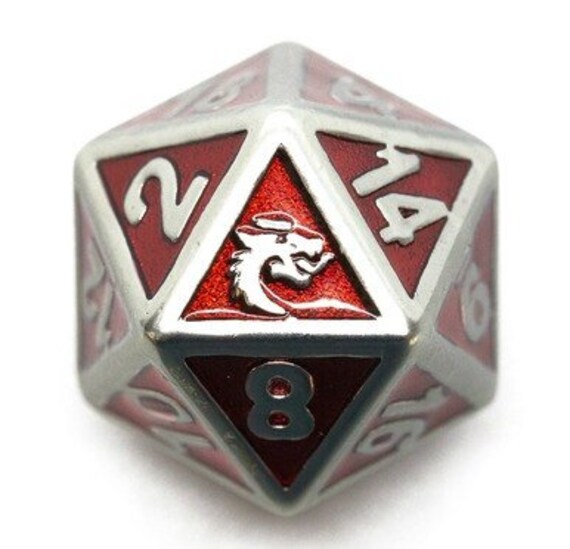 Old School Dnd Rpg Metal D20: Elven Forged Metallic Red | Etsy