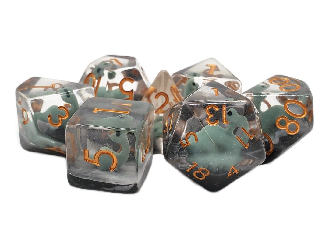 Animal Kingdom - Baby Brontosaurus - Green Old School 7 Piece Dnd RPG ...