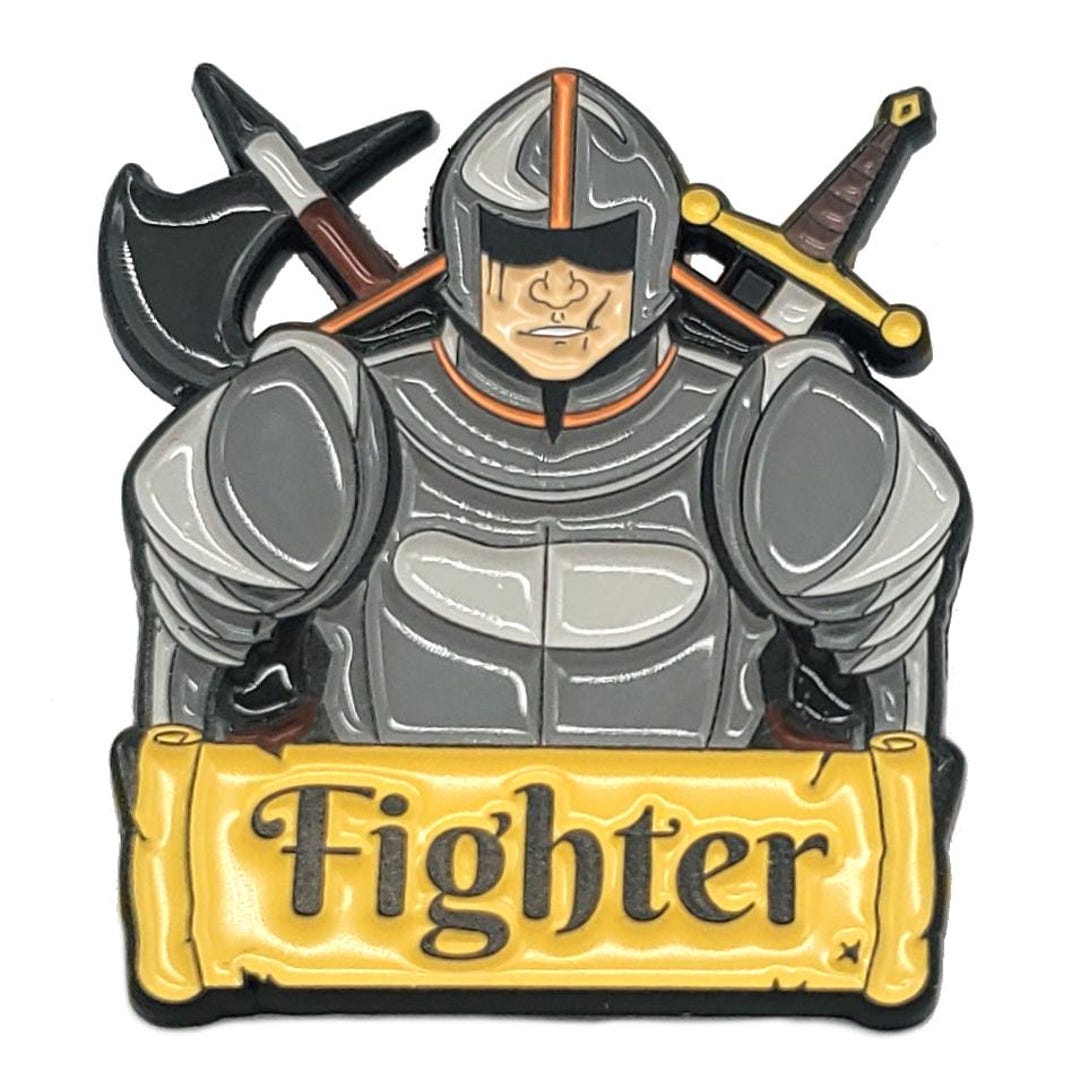 Fighter Class Dnd Old School Collectable Pin - Etsy