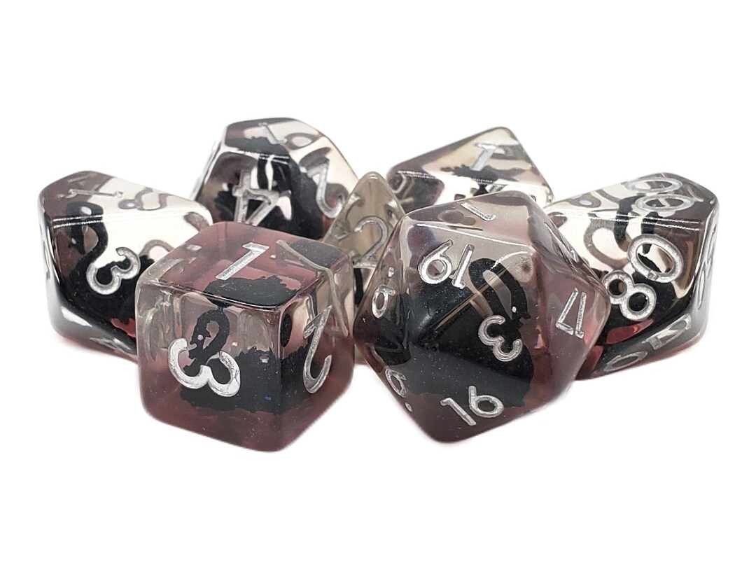 Animal Kingdom - Swan - Black Old School 7 Piece Dnd RPG Dice Set - Etsy