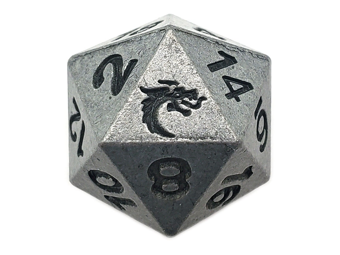 Old School Dnd Rpg Metal D20: Dwarven Forged - Archaic Silver - Etsy