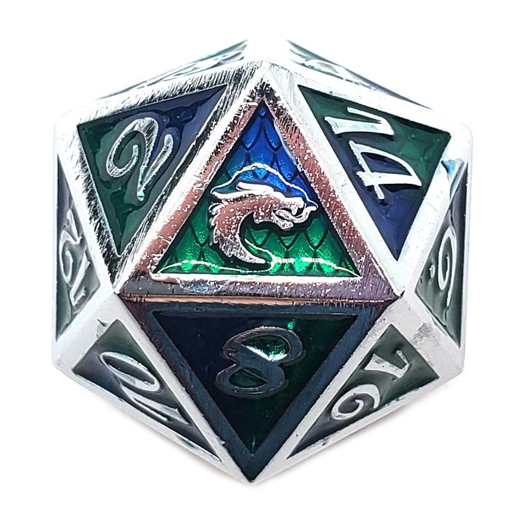 Dragon Scale - Blue & Green Old School Dnd RPG Metal D20 - Etsy