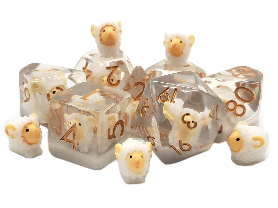 Animal Kingdom - Sheep - Old School 7 Piece Dnd RPG Dice Set - Etsy