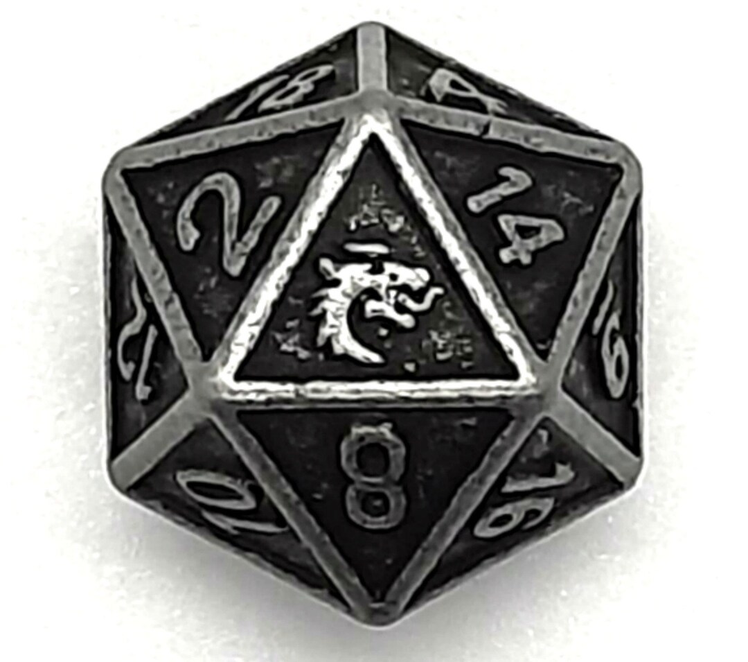 Dwarven Forged - Ancient Silver - Old School Dnd Rpg Metal D20 - Etsy