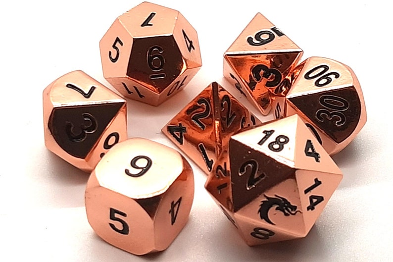Halfling Forged Shiny Copper Old School 7 Piece Dnd Rpg - Etsy
