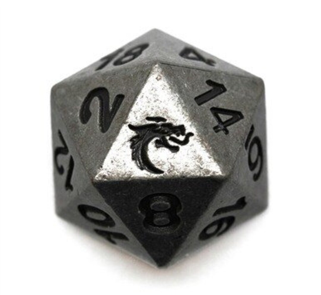 Old School Dnd Rpg Metal D20: Dwarven Forged Archaic Silver - Etsy