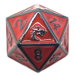 Old School Dnd Rpg Metal D20: Elven Forged - Red W/ Black Nickel - Etsy