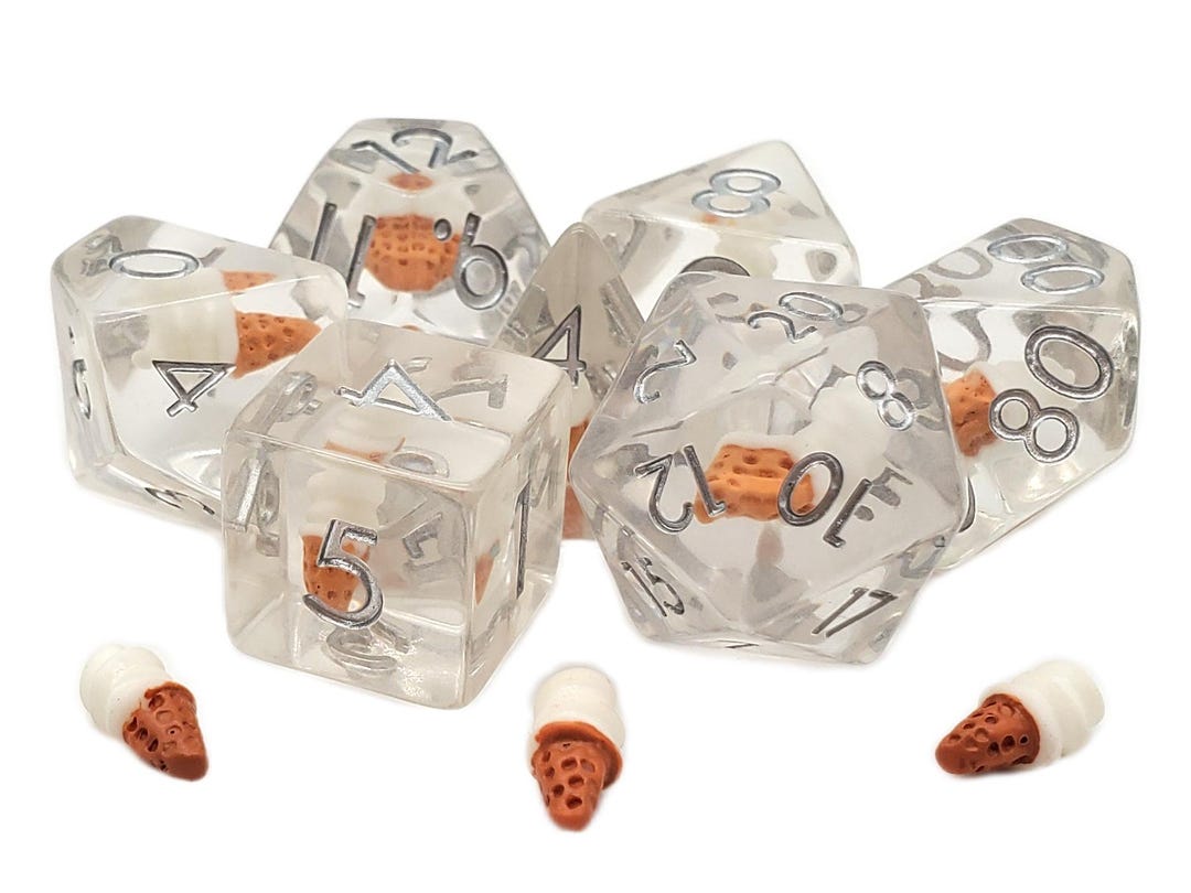 Ice Cream Cone - Infused - 7 Piece Dnd RPG Dice Set - Etsy