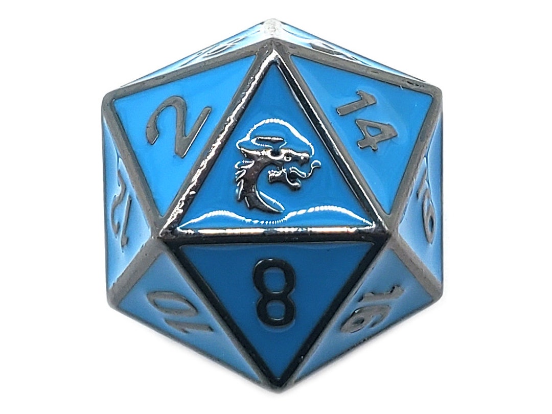 Old School Dnd Rpg Metal D20: Elven Forged - Teal W/ Black Nickel 20mm ...
