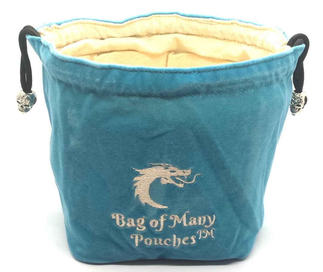 Bag of Many Pouches Rpg Dnd Dice Bag W/ Organizer Pockets: Teal - Etsy
