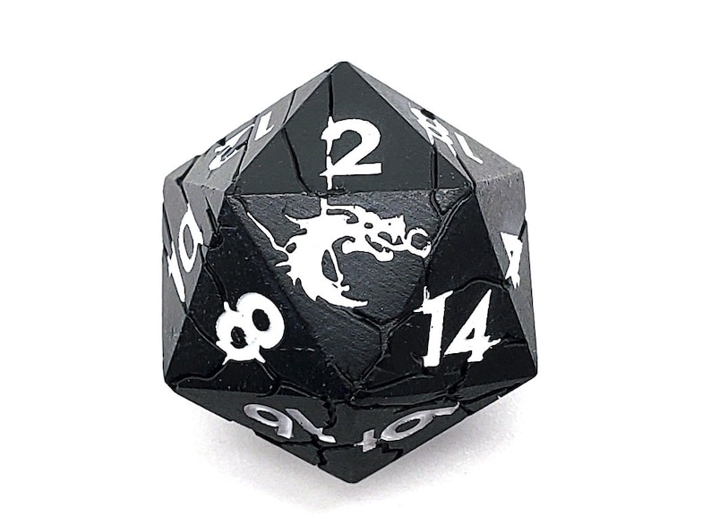 Orc Forged Matte Black W/ White Old School Dnd Rpg Metal D20 - Etsy