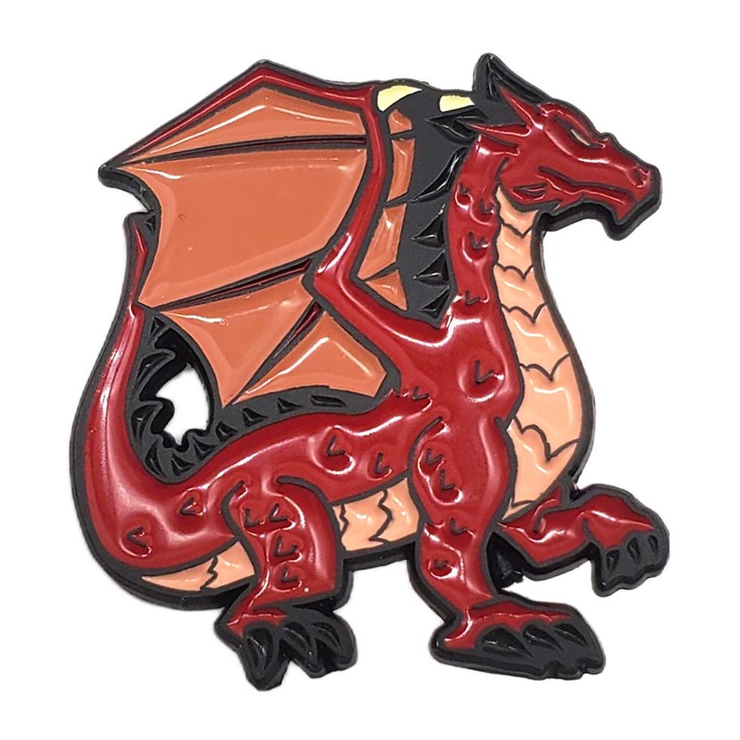 Red Dragon Dnd Old School Collectable Pin - Etsy