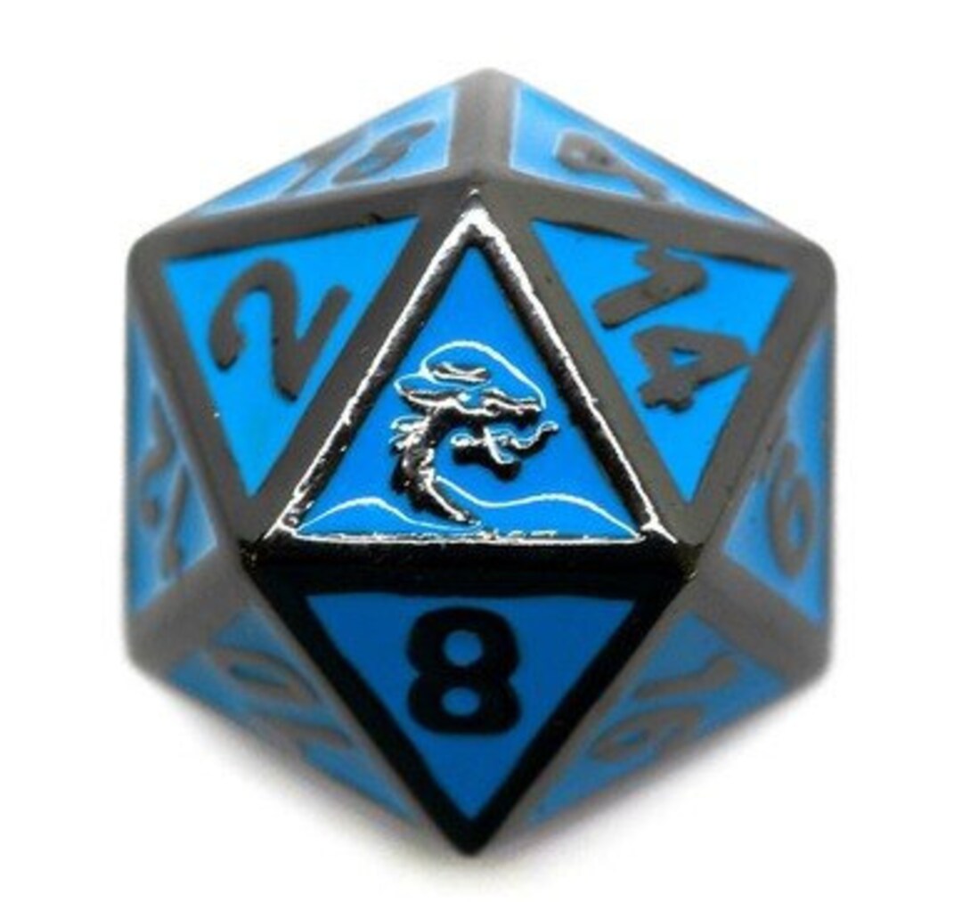 Old School Dnd Rpg Metal D20: Elven Forged Teal W/ Black - Etsy
